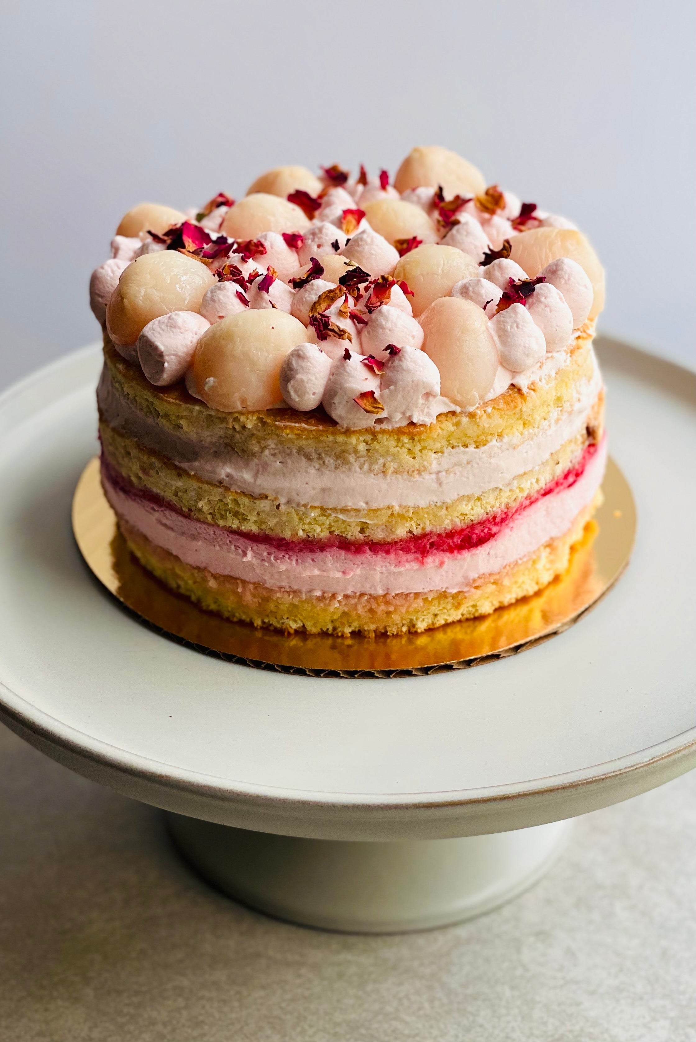 Rose, Lychee and Raspberry Cake 6 inch | thesimplefare